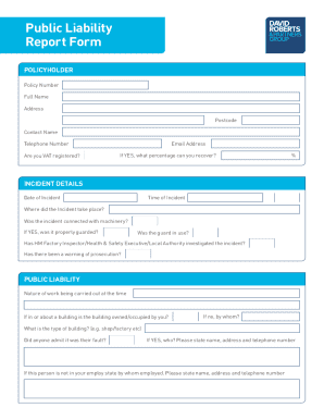 Fillable Online Public Liability Report Form 2023 - Claim Submission ...