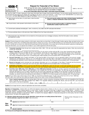 Fillable Online Irs Form 4506-t: Request for Transcript of Tax Return ...