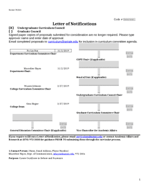 Letter of Notifications Doc Template | pdfFiller