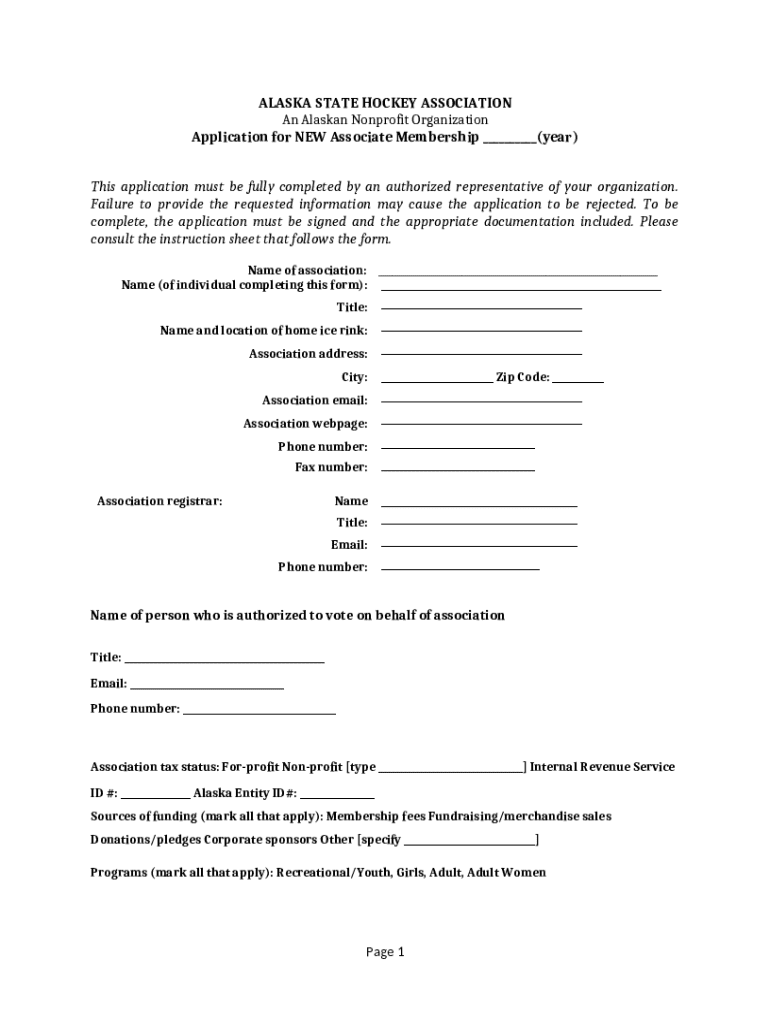 Application for New Associate Membership Doc Template | pdfFiller
