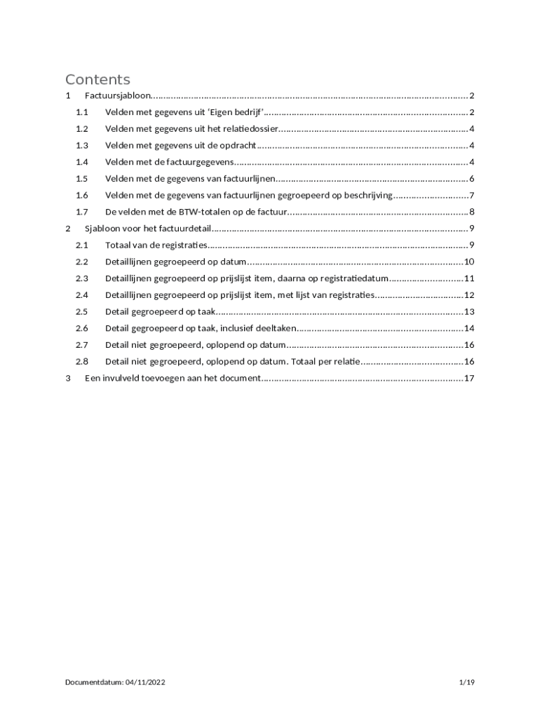 1Velden met gegevens uit Eigen bedrijf2 Doc Template | pdfFiller