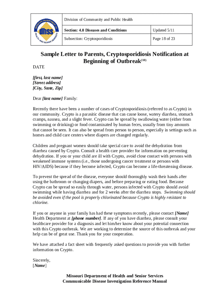 Sample Letter to Parents Doc Template | pdfFiller