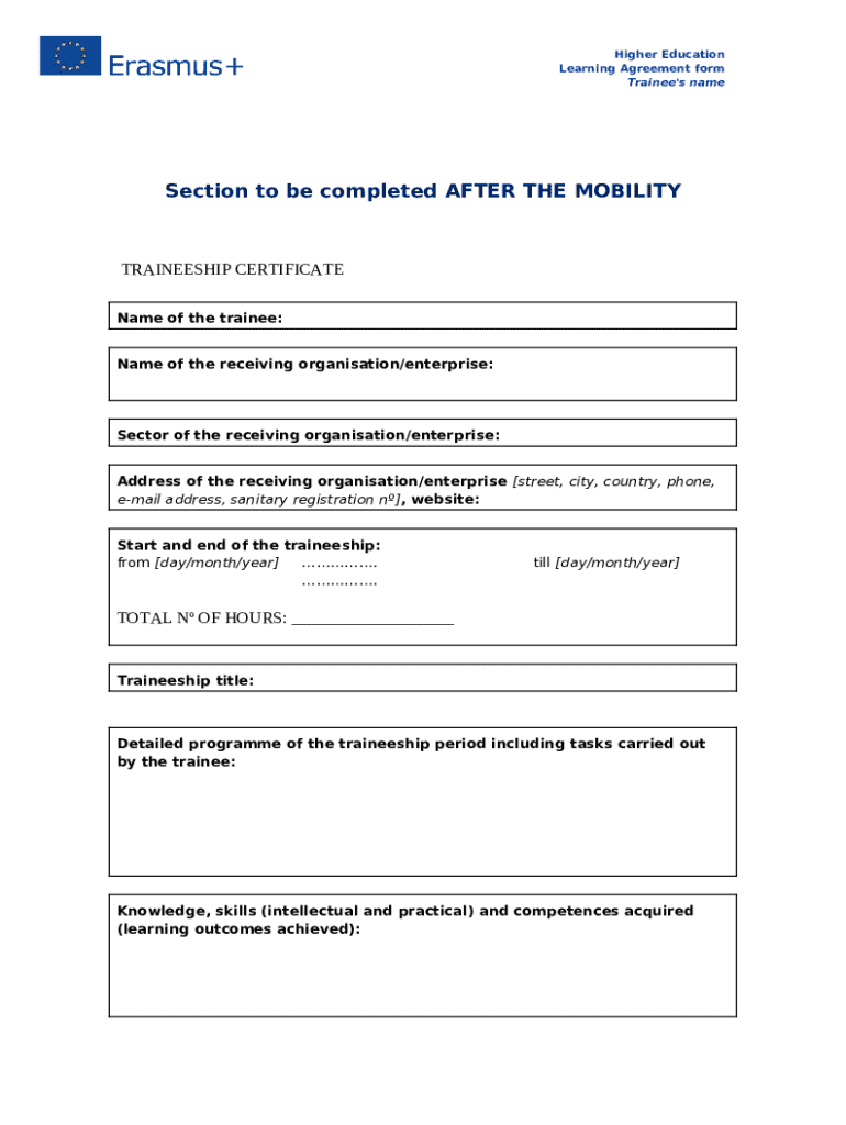 Traineeship Certificate and Certificate of Attendance Doc Template ...