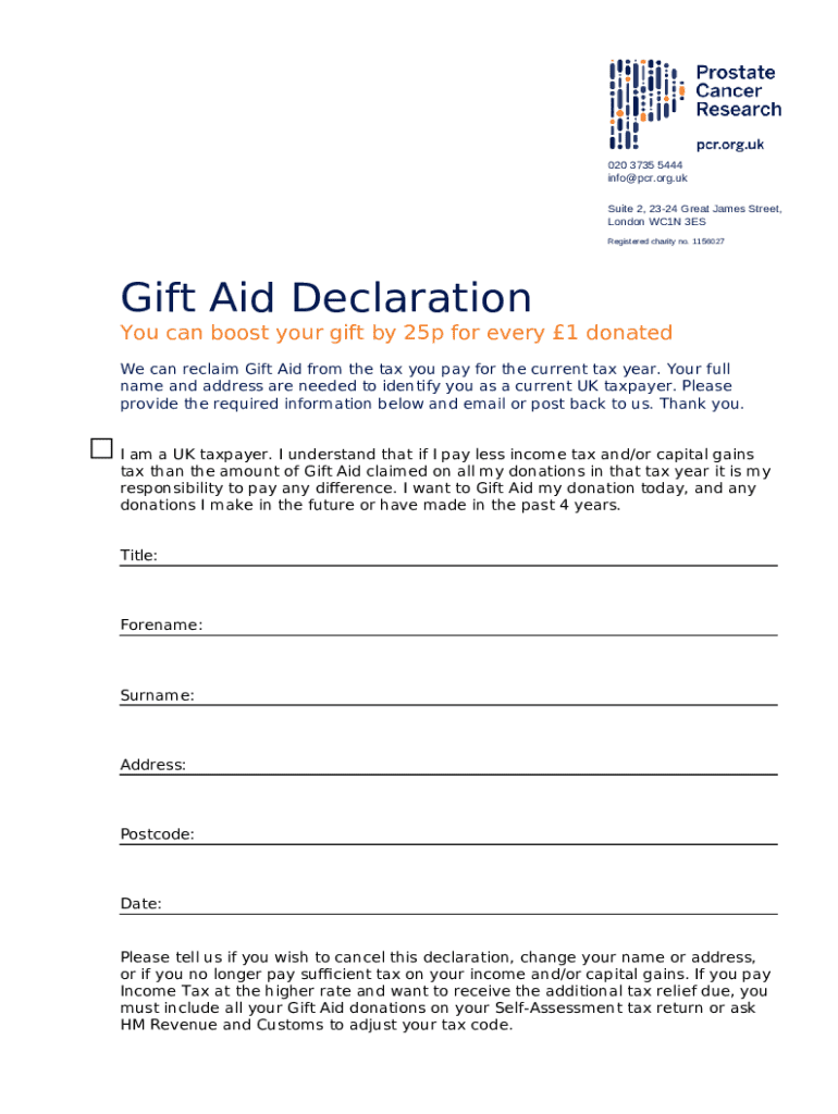 PCR gift-aid Doc Template | pdfFiller