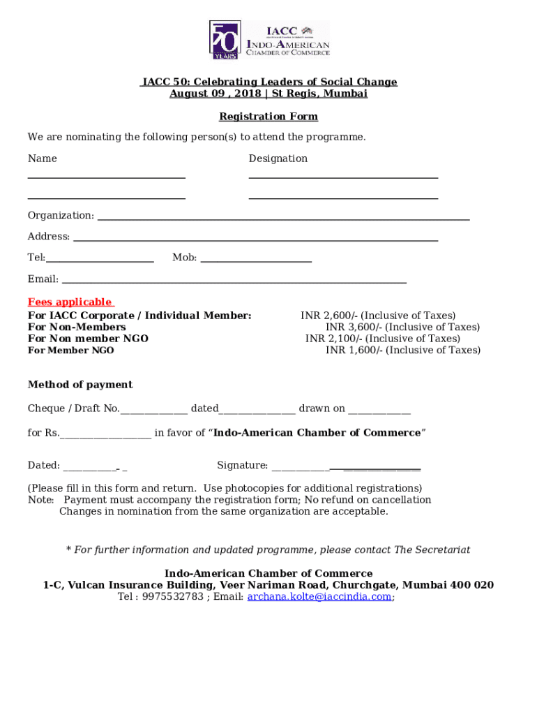 Iacc Registration Doc Template | pdfFiller