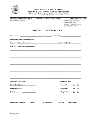 Confidential Referral Doc Template | pdfFiller