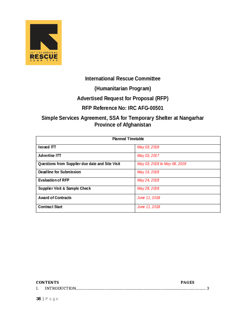 Advertised Request for Proposal (rfp) Doc Template | pdfFiller