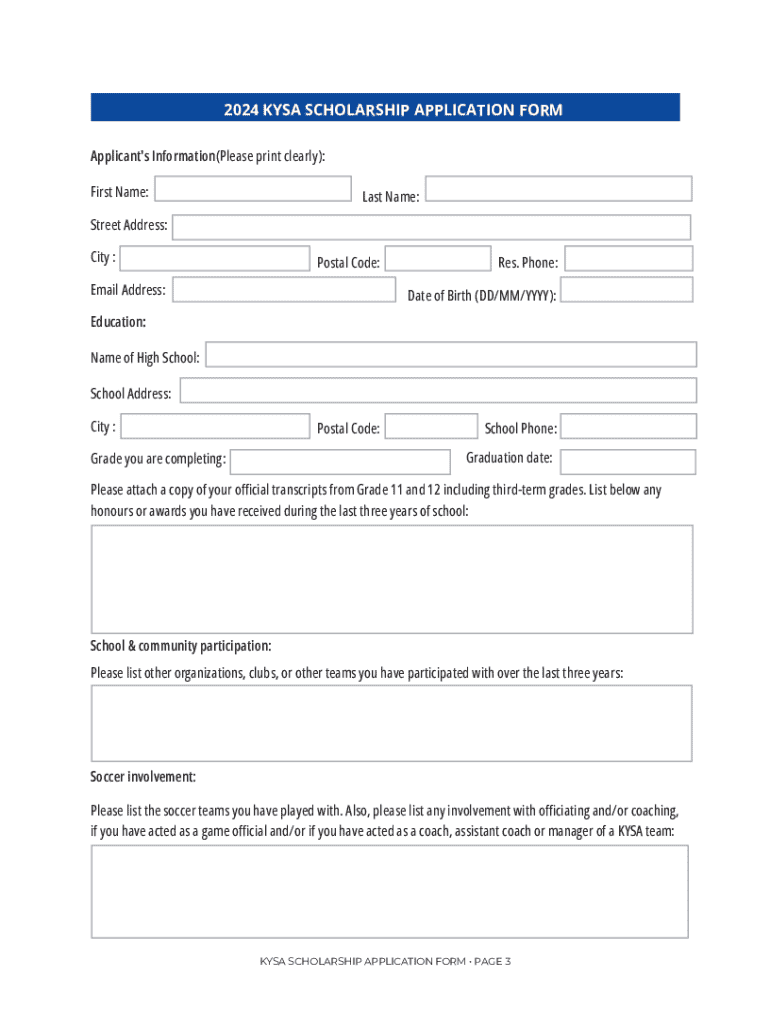 Fillable Online Scholarships - Opportunities to Empower Young People Fax Email Print - pdfFiller