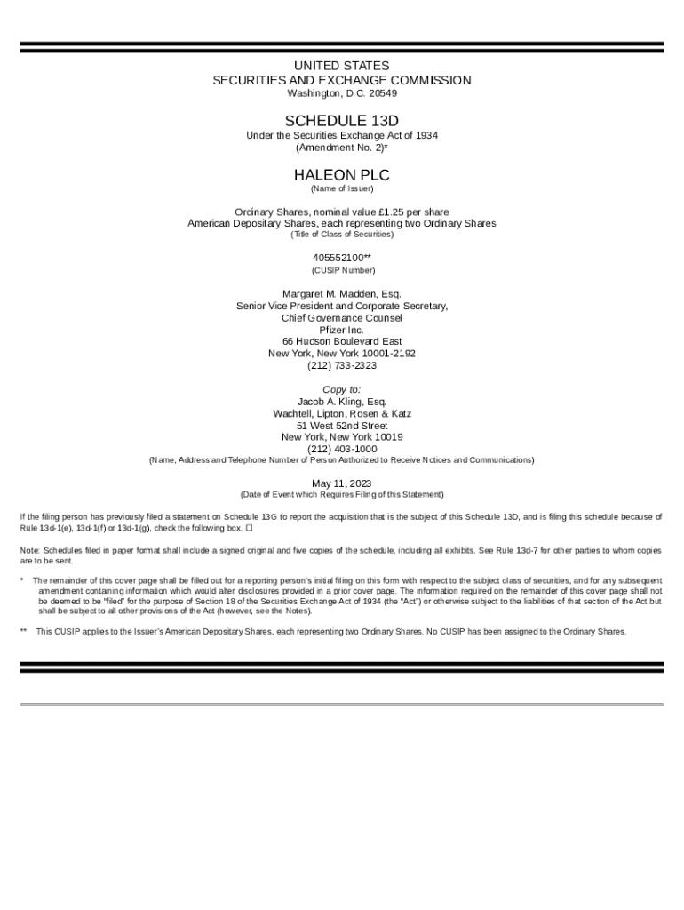 Haleon plc (. EDGAR Online Pro Doc Template | pdfFiller