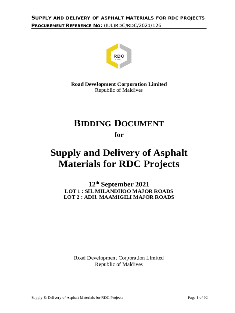 Design & Build of Sh.Milandhoo Major Roads - RDC Website Doc Template | pdfFiller