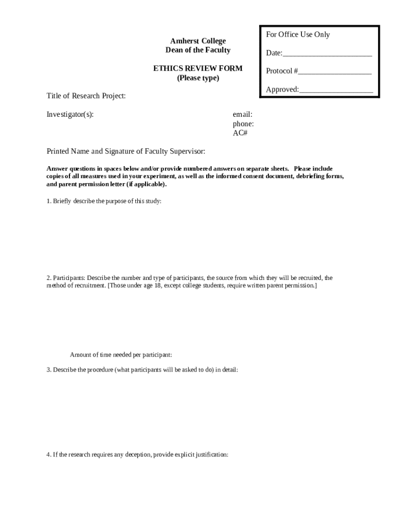 Ethics Review Doc Template | pdfFiller