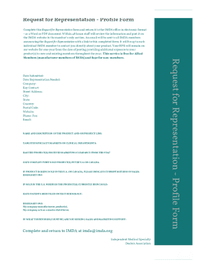 Fillable Online Request for Representation Profile Form 2023 - Imda Fax ...