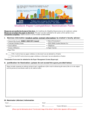 Student Paper Competition Nomination - embc embs Doc Template | pdfFiller