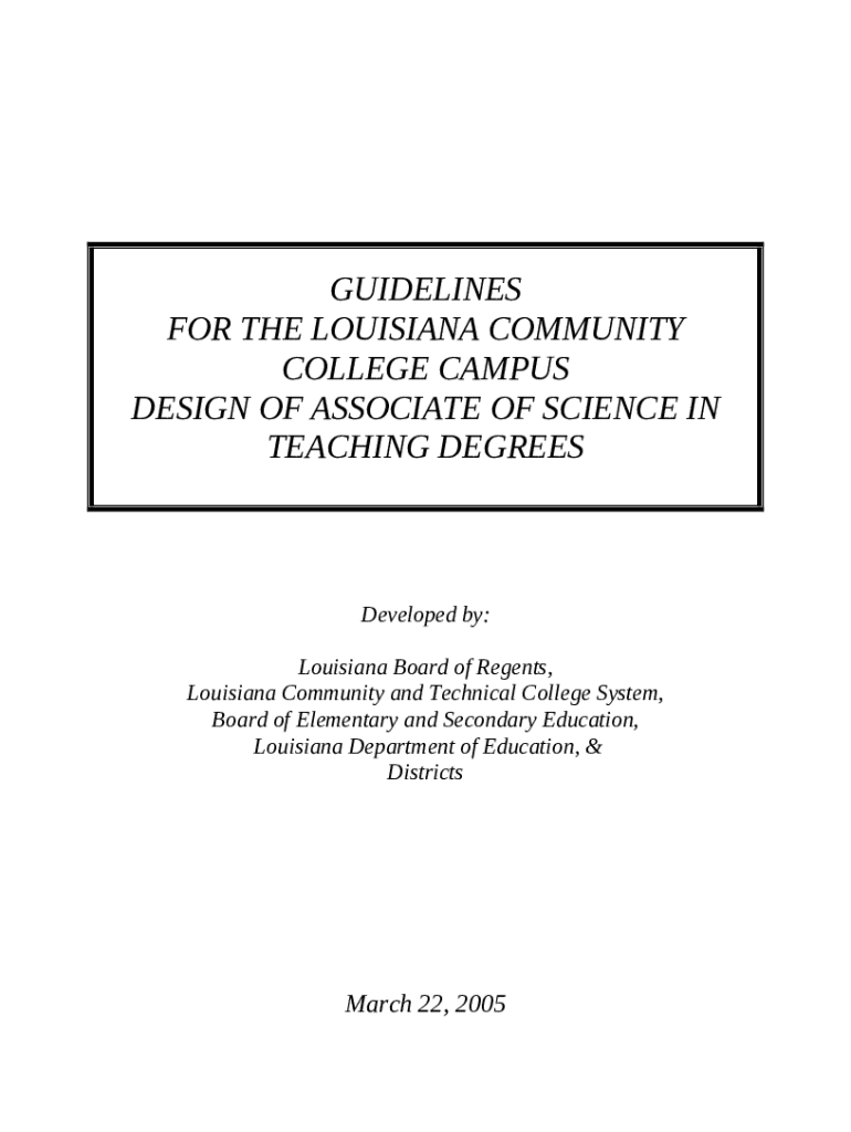 Louisiana Community College Campus Design Guidelines - regents louisiana Doc Template | pdfFiller