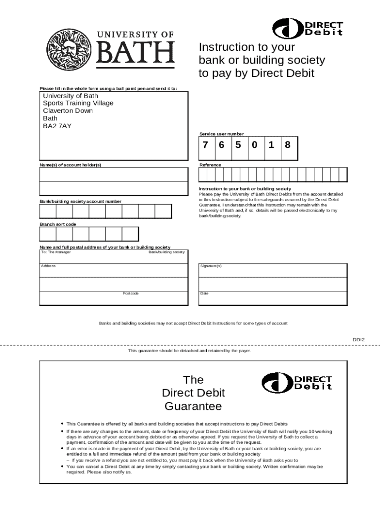 our Direct Debit Doc Template | pdfFiller