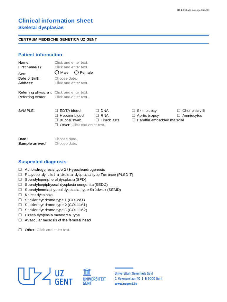 Clinical Ination Sheet Doc Template | pdfFiller