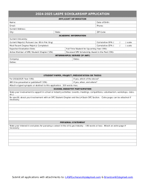 Laspe_scholarship_application Doc Template | pdfFiller