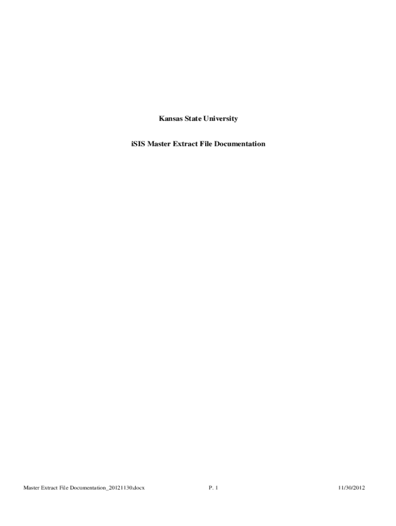 Fillable Online iSIS Master Extract File Documentation Fax Email Print ...