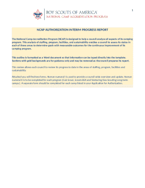 ncap authorization interim progress report Doc Template | pdfFiller