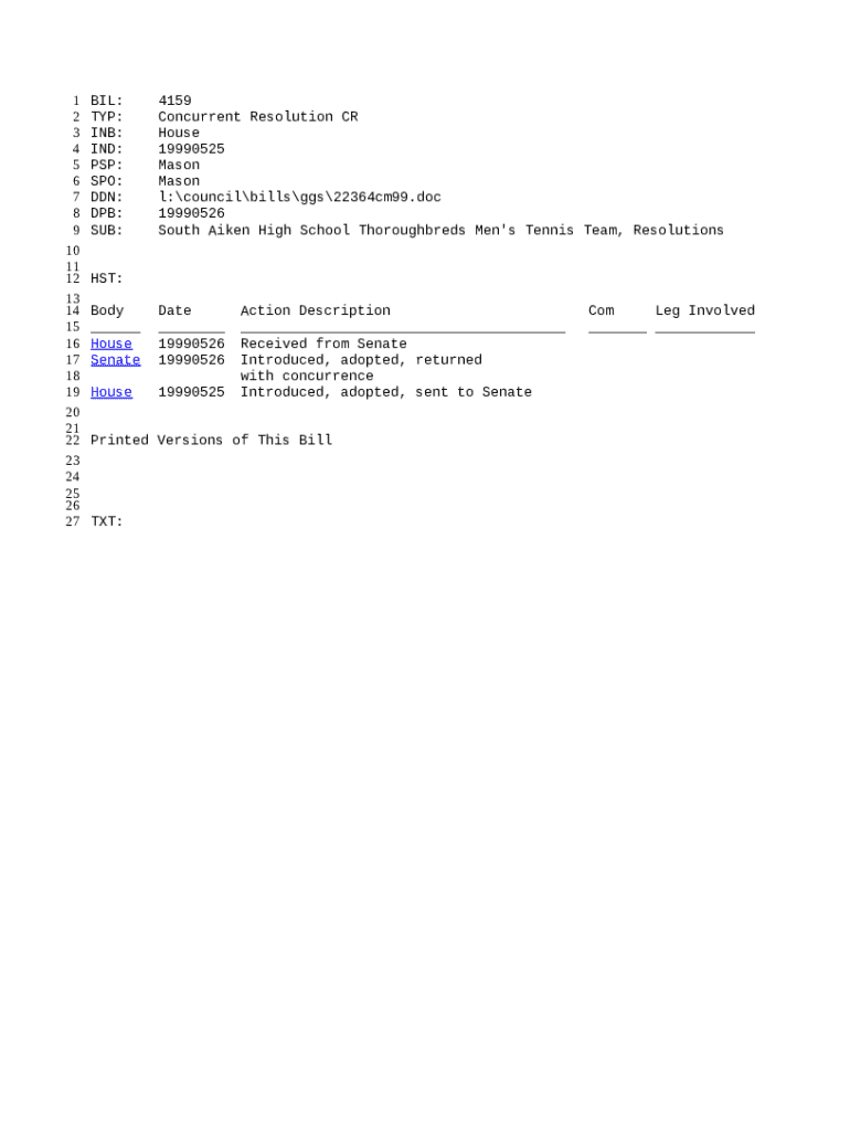 Concurrent Resolution Cr Doc Template | pdfFiller