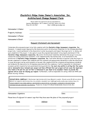 Fillable Online Charlotte's Ridge Homeowners Association Architectural ...