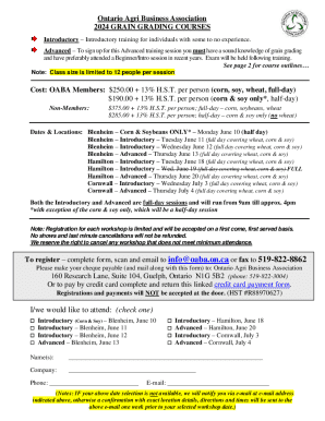 Fillable Online 2024 Ontario Grain Grading Courses for Beginners and ...