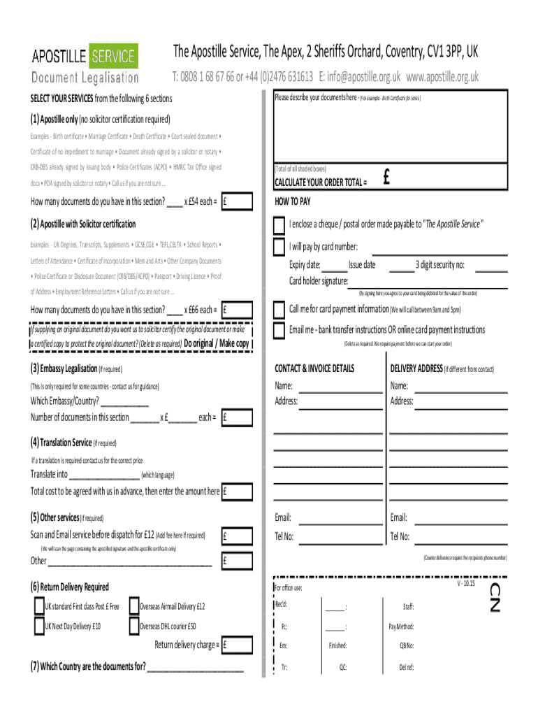 Fillable Online Apostille Services for Document Legalization - 2023 Fax ...