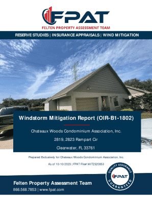 Fillable Online Windstorm Mitigation Report for Chateaux Woods ...
