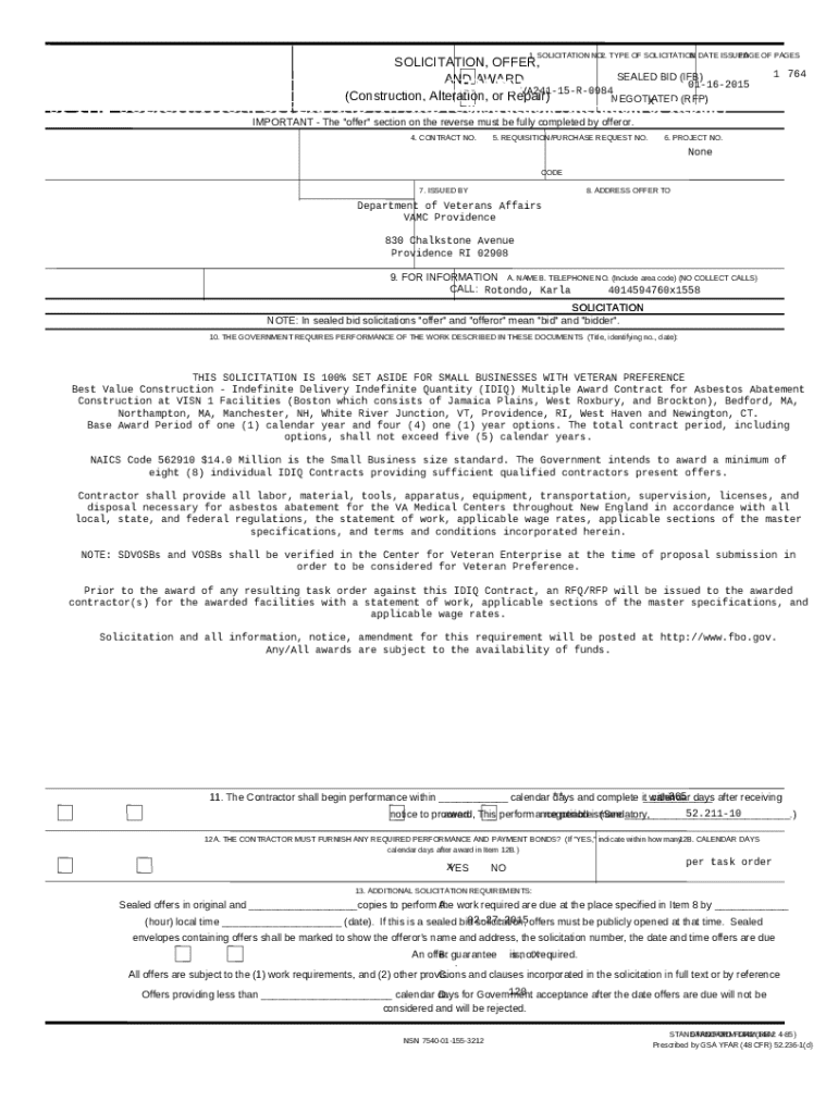SECTION A - SOLICITATION/CONTRACT 763 Doc Template | pdfFiller