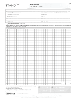 Fillable Online Technical Layout Order Form 2024 - Standout Gmbh Fax ...