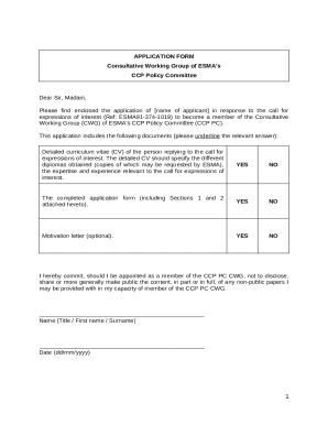 Application Doc Template | pdfFiller