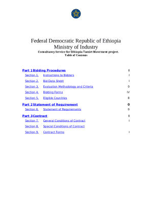 3-Section 2 - Bid Data SheetDownload Free PDFEthiopia Doc Template | pdfFiller