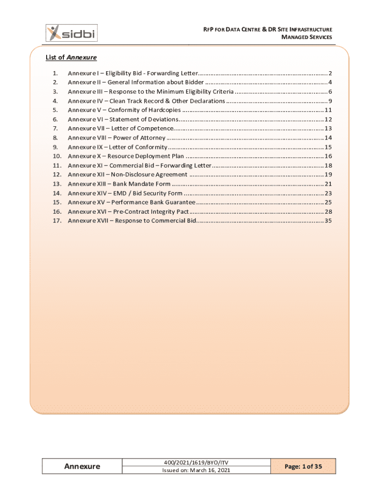 Fillable Online request for proposal for outsourcing of data center and ... Fax Email Print ...