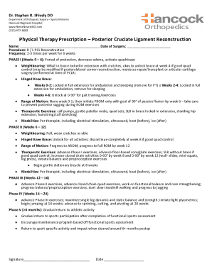 Fillable Online Physical Therapy Guide for Pcl Reconstruction 2023 Fax ...