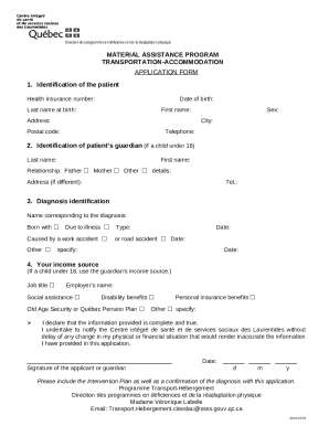 Material Assistance Program Transportation-accommodation Application ...