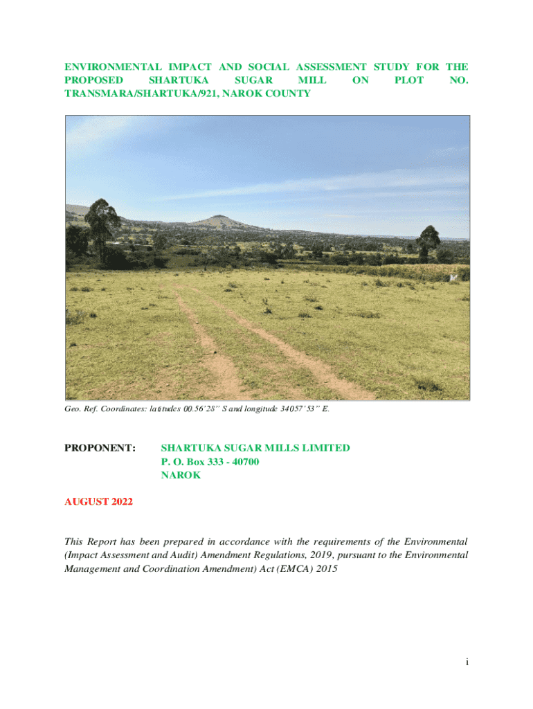 Fillable Online environmental & social impact assessment (esia) study ...