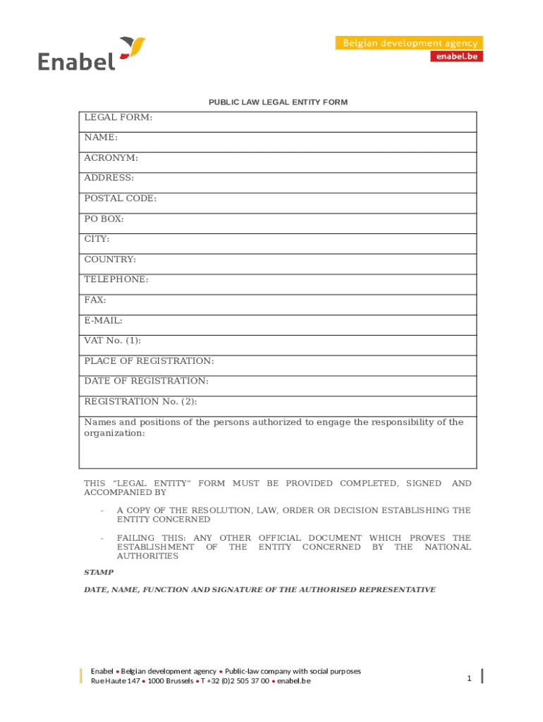 Public Law Legal Entity Doc Template | pdfFiller