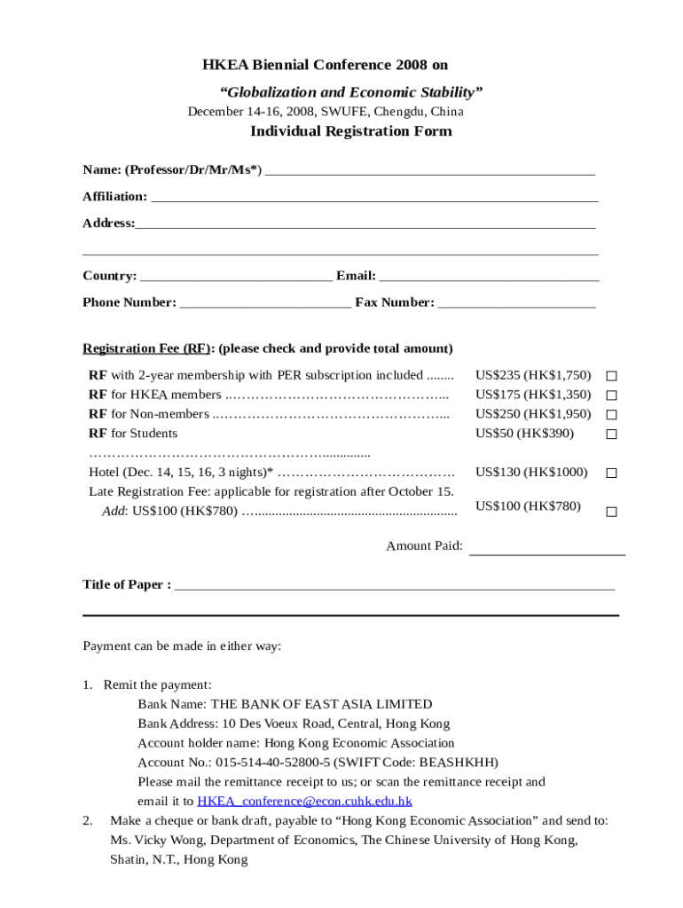 Individual Registration Doc Template | pdfFiller