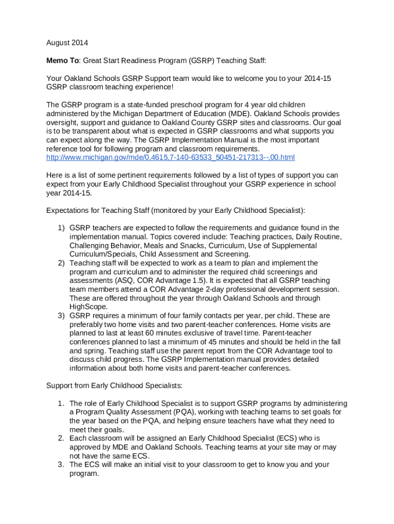 Gsrp teacher looking to teach Junior Kindergarten - internet oakland ...