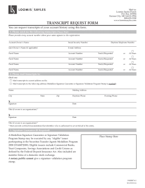 Fillable Online Transcript Request Form 2023 - Loomis Sayles Funds Fax ...