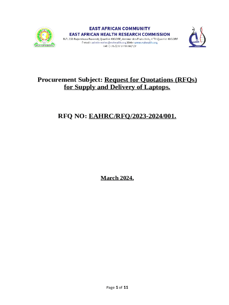 Procurement Subject: Request for Quotations (RFQs) for Supply and ...