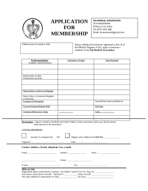 Application for Membership Doc Template | pdfFiller
