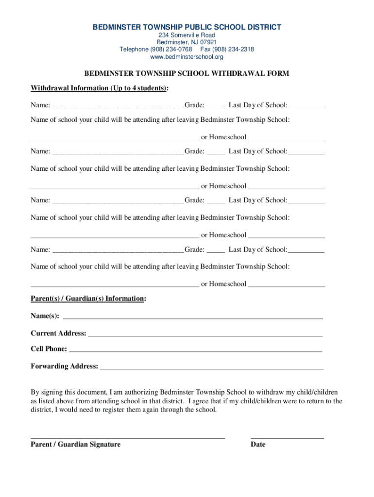 Fillable Online CURRENT School Year Registrations - Kindergarten through 8 Fax Email Print ...