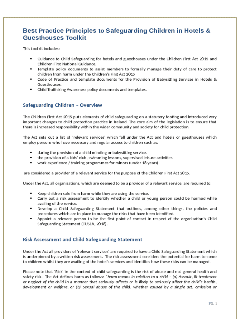 Supervision of activities and trips, including overnight stays Doc ...