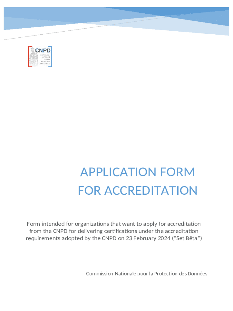 GDPR-CARPA Application for accreditation Doc Template | pdfFiller