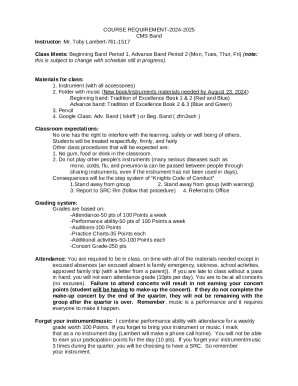 Course Requirement-2024-2025 Doc Template | pdfFiller