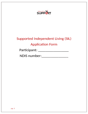 Supported Independent Living Application Doc Template | pdfFiller