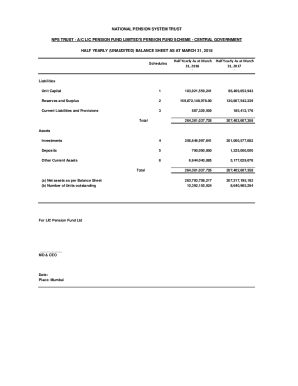 Fillable Online Lic Pension Fund Scheme Balance Sheet as at March 31 ...