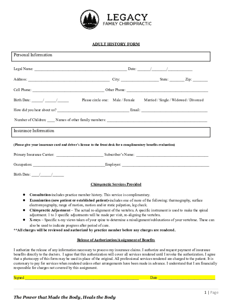 Fillable Online Adult Registration Form 8/1/2020 Fax Email Print ...