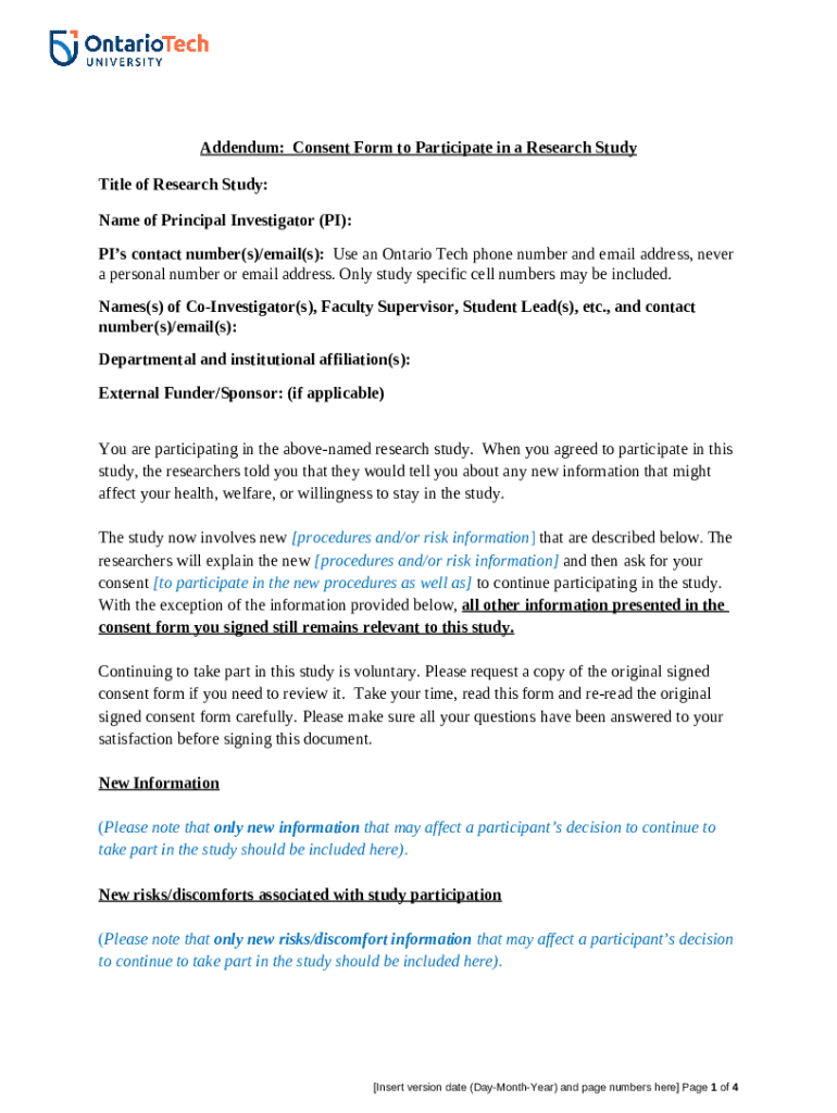 Consent to Participate in a Research Study Doc Template | pdfFiller